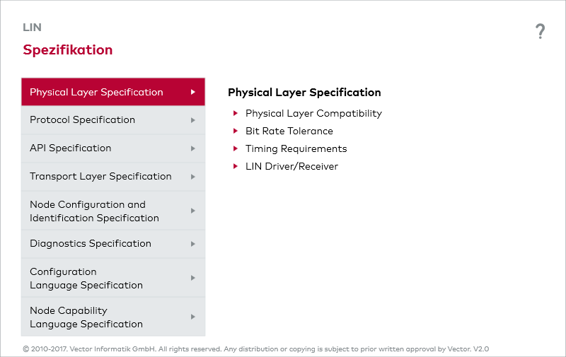 LIN: Spezifikation | Vector Certification